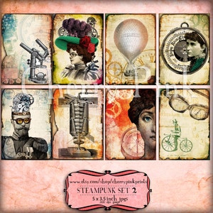 STEAMPUNK Collage Sheet, Scrapbooking Paper Supply, Printable Jpg ...