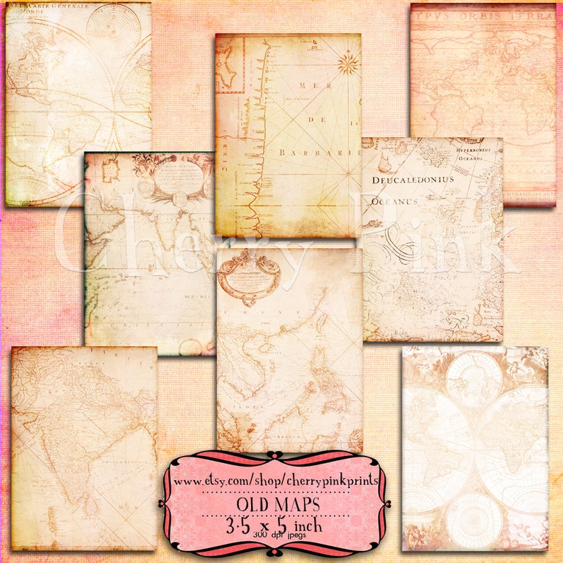 Journey Journal Pages Printable VINTAGE MAP 8x11 Inch Sheets - Etsy