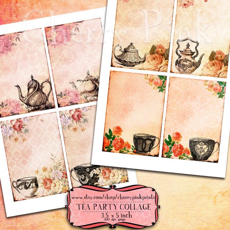 Vintage Tea Party Printable Tea Party Decoration and Clip - Etsy