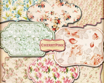 16 Digital Frames, Png Clip Art, Vintage Labels Easy to Print and Use ...