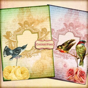 BIRDS COLLAGE SHEET, Vintage Bird Images, Jpg Premade Page, Bird ...