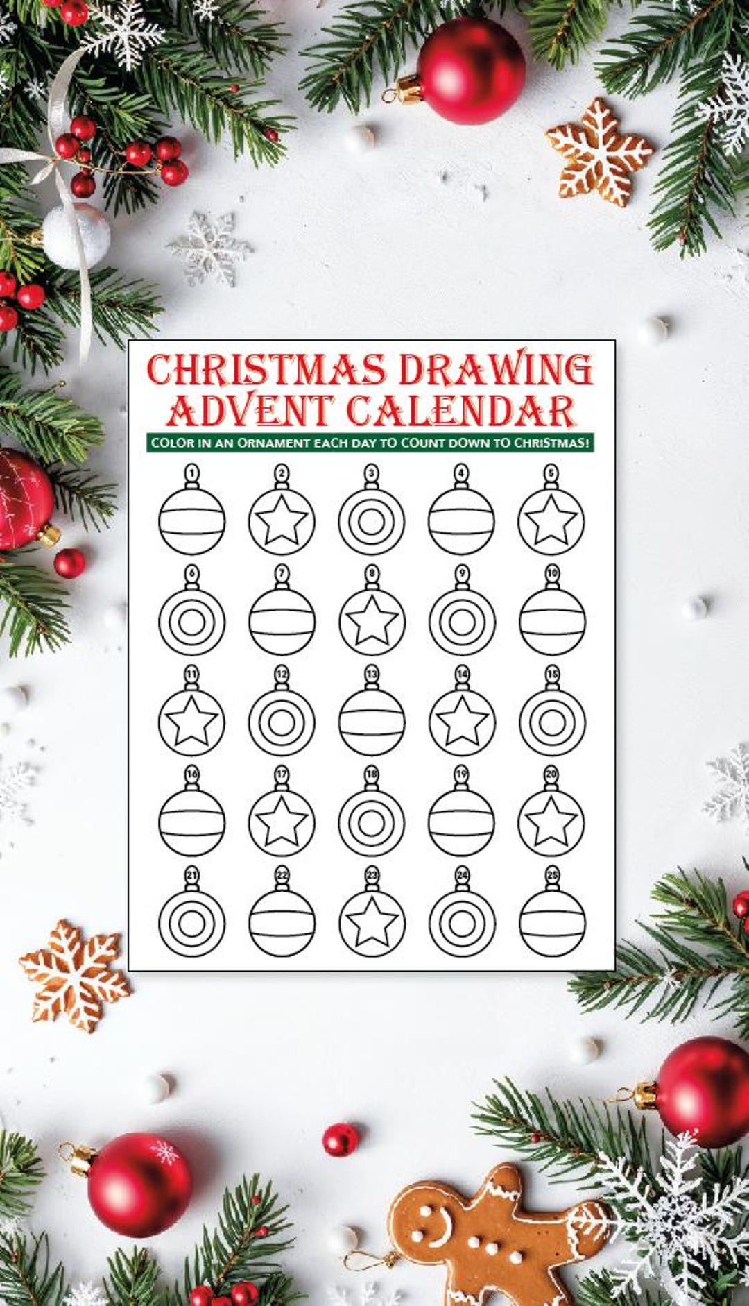 Christmas Drawing Advent Calendar - Etsy