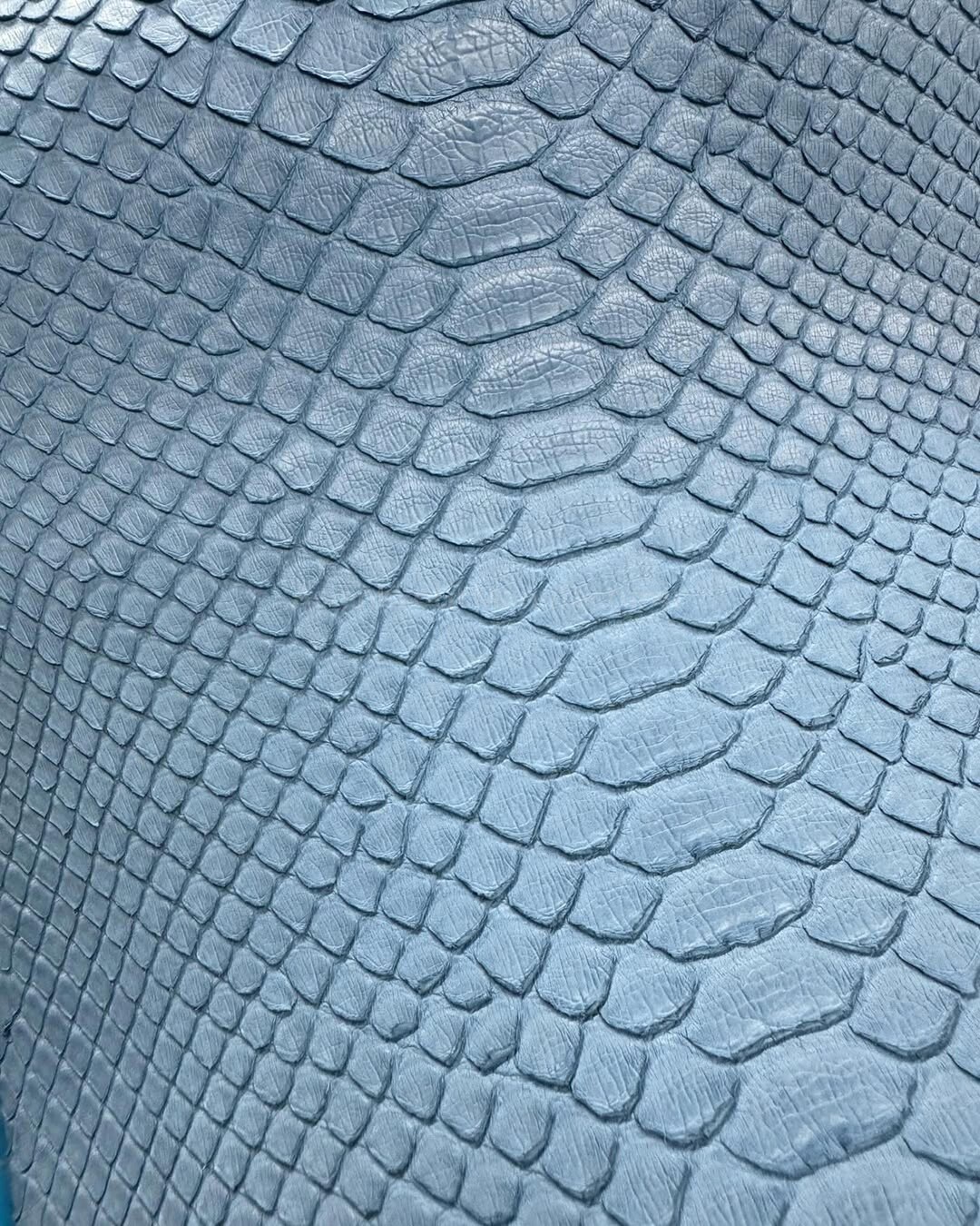 Python Reticulated Belly Skin | Sky Blue Genuine Python Leather for ...