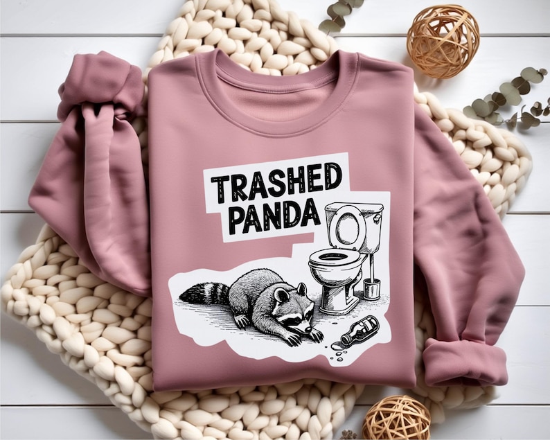 Funny Trashed Panda Racoon Gets Drunk Shirt, Trashed Panda Virginia T ...