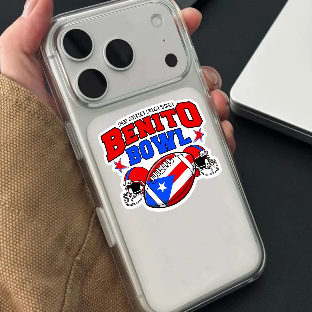 Benito Bowl Sticker, Puerto Rico Football Parody Decal, Funny Super ...