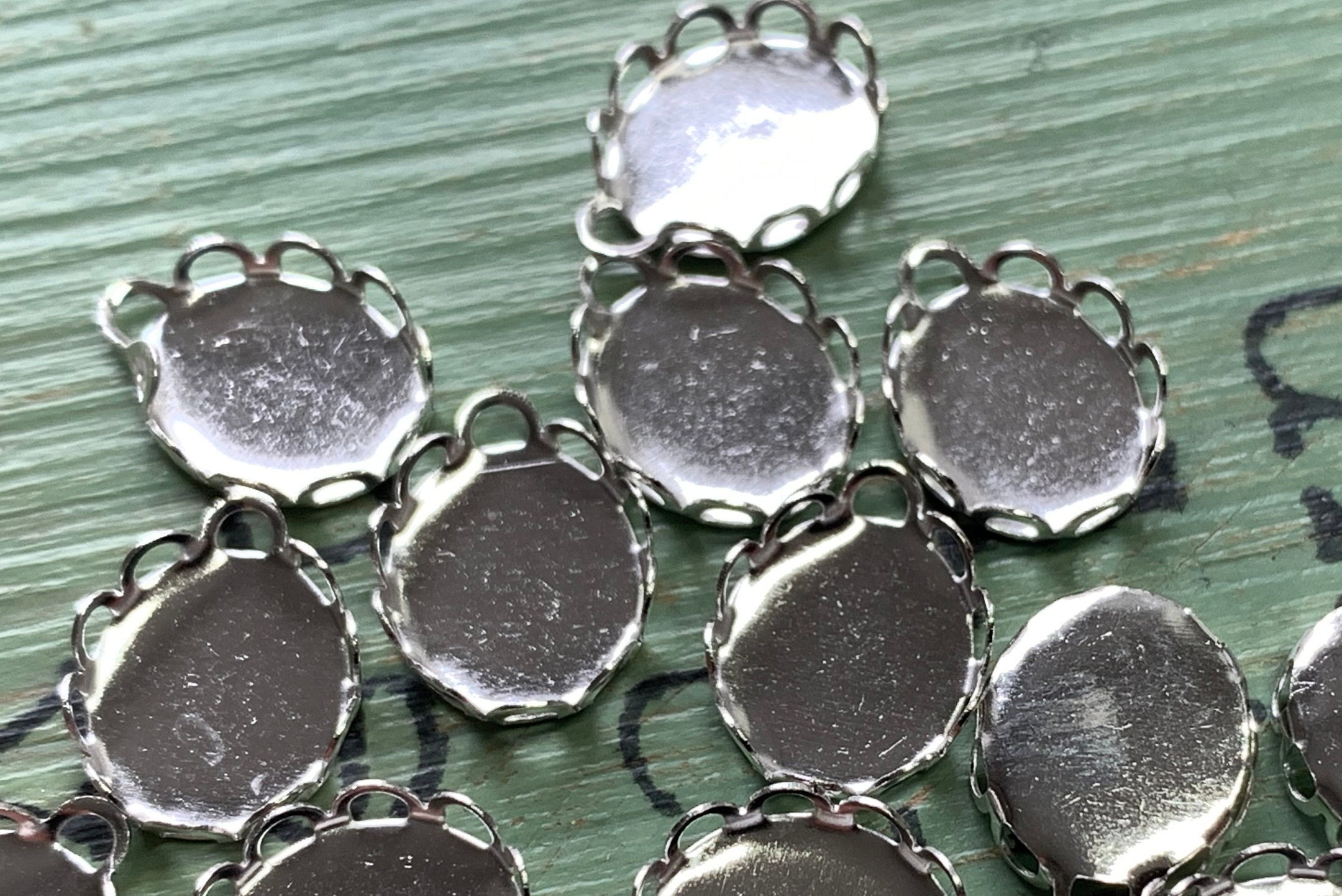 Craft Supplies & Tools Jewelry & Beauty silver oval 10x8mm 12 bezel ...