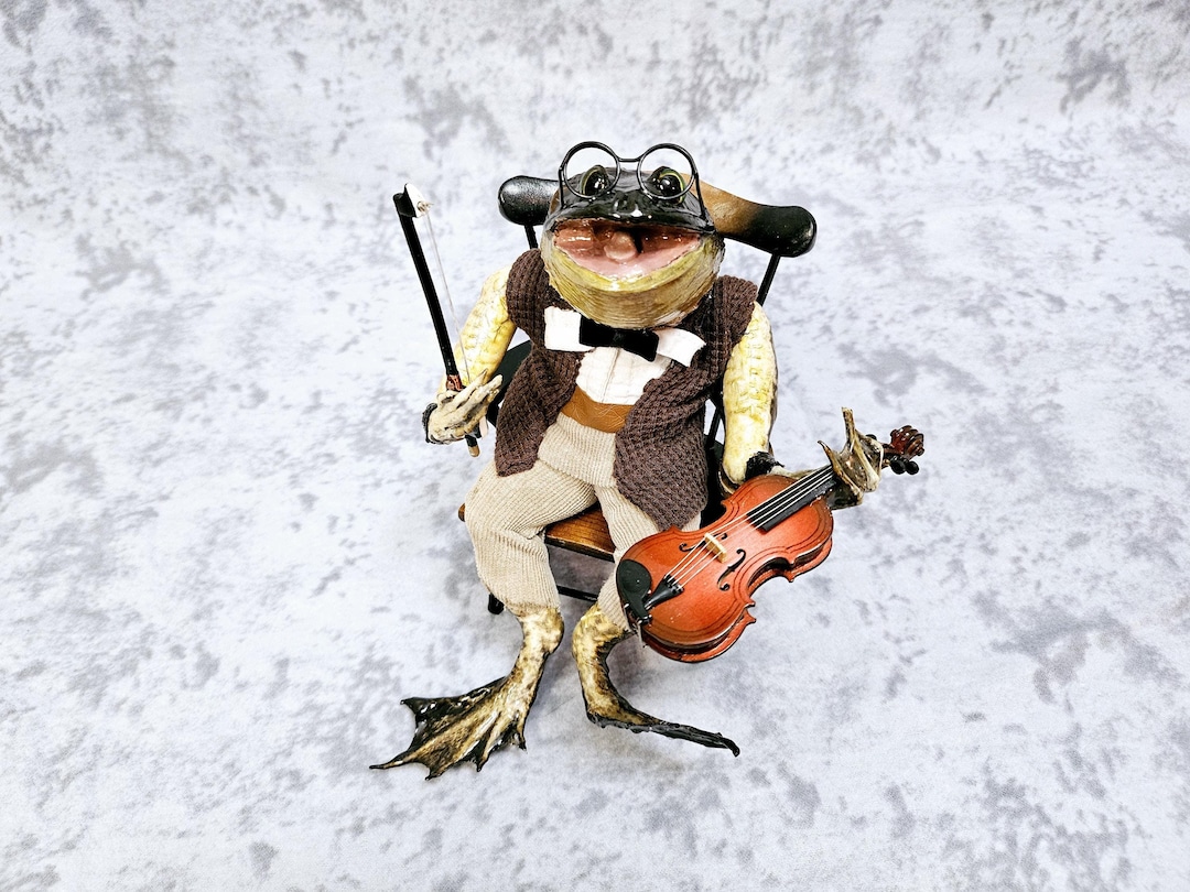 Real Bullfrog Taxidermy- Grandpa Fiddle Frog - Etsy