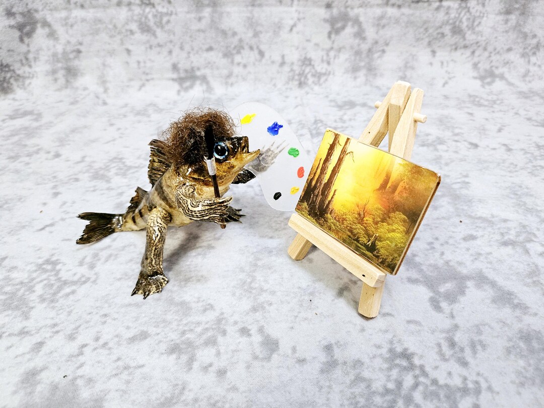 Taxidermy Fish Bob Ross Painter PBS Artist - Etsy