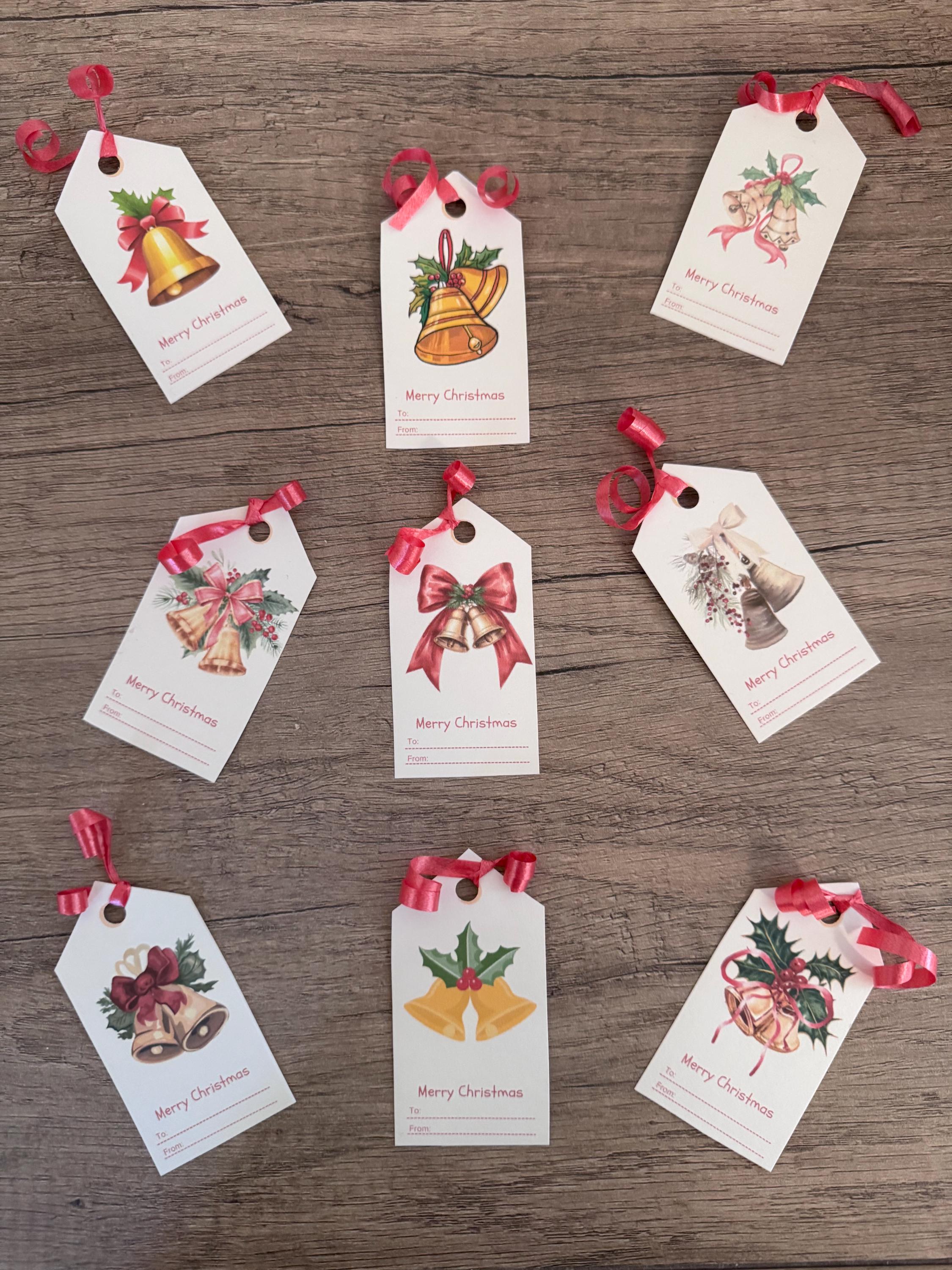Christmas Bells Printable Gift Tags | Traditional | Instant Download - Etsy