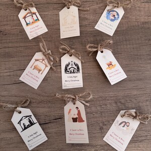 Religious Printable Christmas Gift Tags | Manger Scenes | Instant ...
