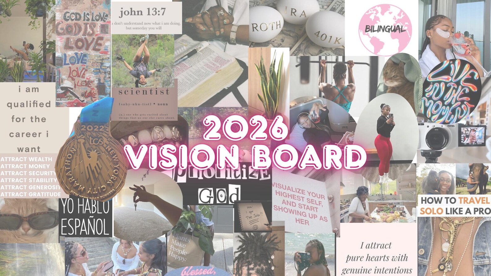 Digital Vision Board Template • Manifestation Planner - Etsy