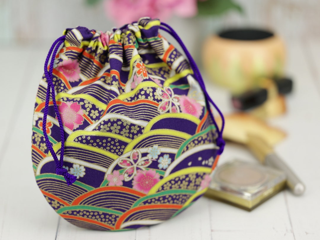 Kimono Drawstring Pouches, Gift Idea Under 20, Japanese Cotton Fabric ...