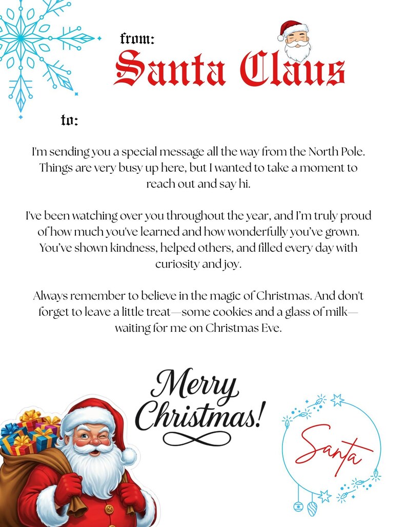 EDITABLE Letter From Santa Template, Santa Letter Set, Santa Mail ...