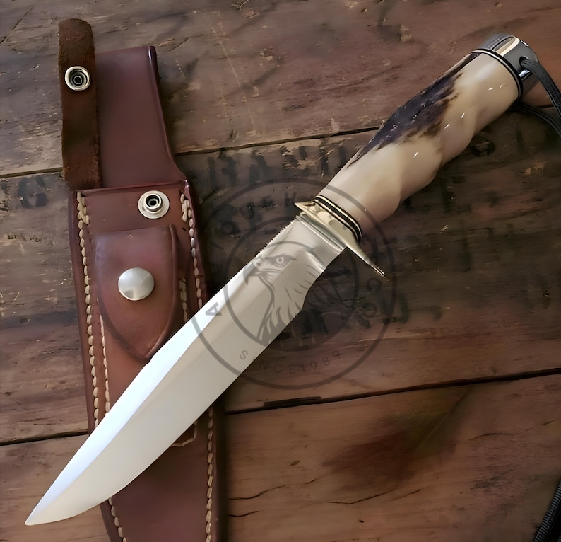 Handmade Randall Hunter Stag Bowie Knife Replica W/sheath | Hunting ...