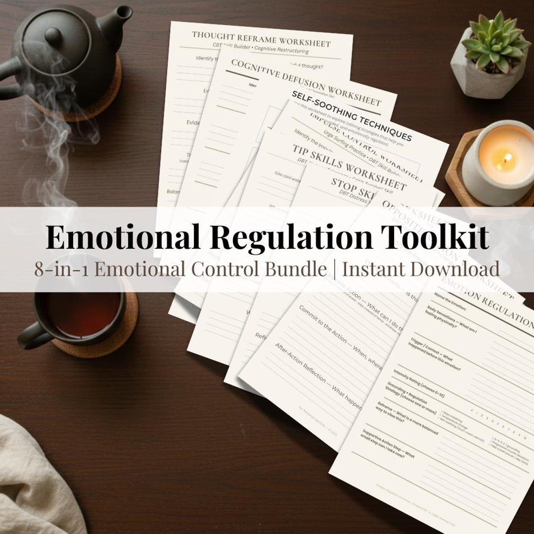 Emotional Regulation Toolkit | DBT and CBT Skills Bundle | Stop ...