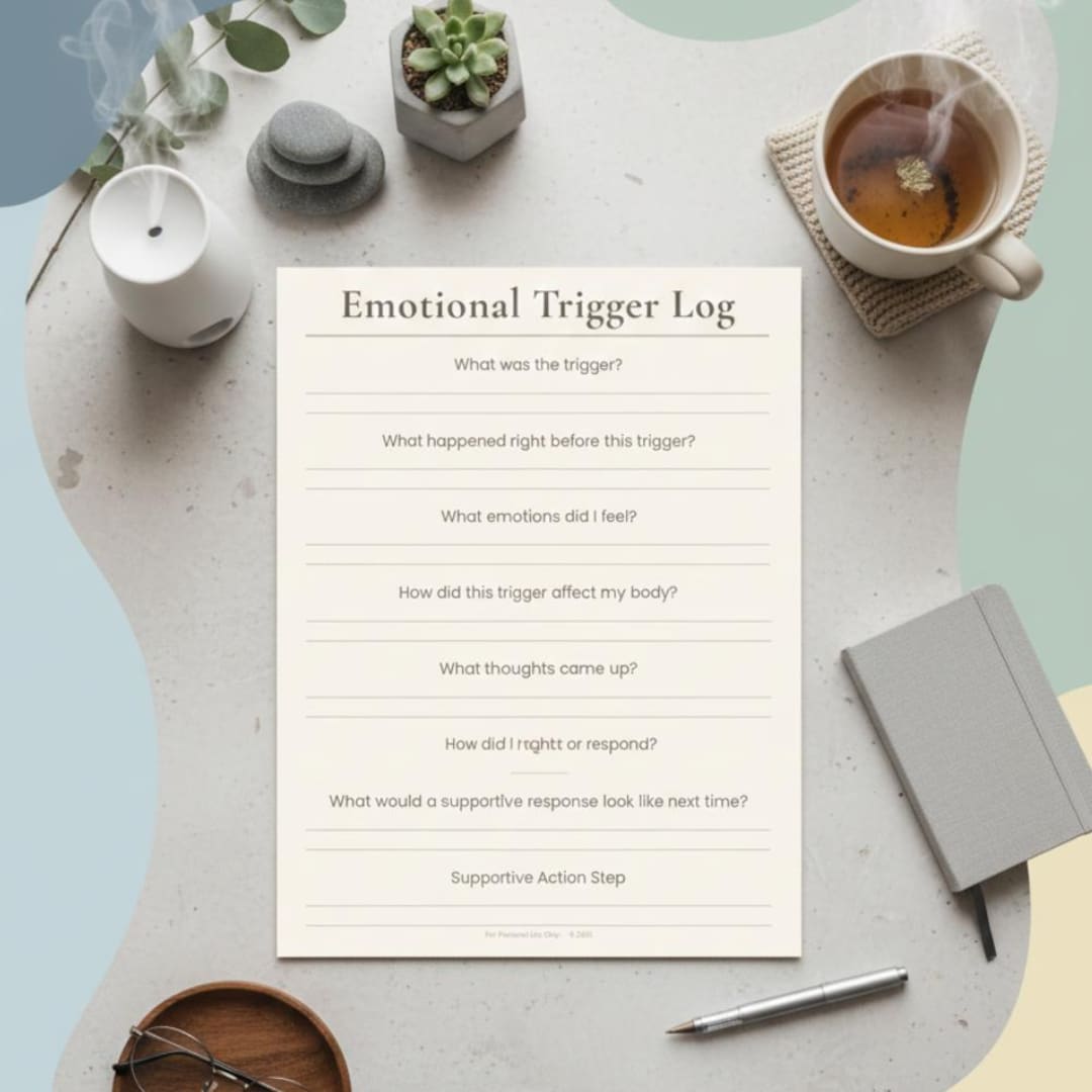 Emotional Trigger Log | Identify Triggers Worksheet | CBT Printable ...