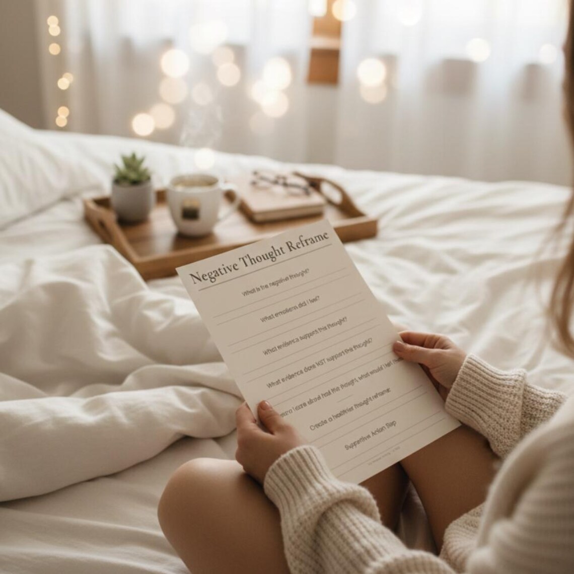 Negative Thought Reframe Worksheet | CBT Thought Log PDF | Anxiety ...