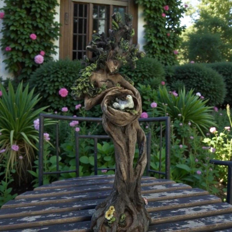 Mystical Forest Goddess Statue – Tree Spirit Woman Sculpture, Woodland ...