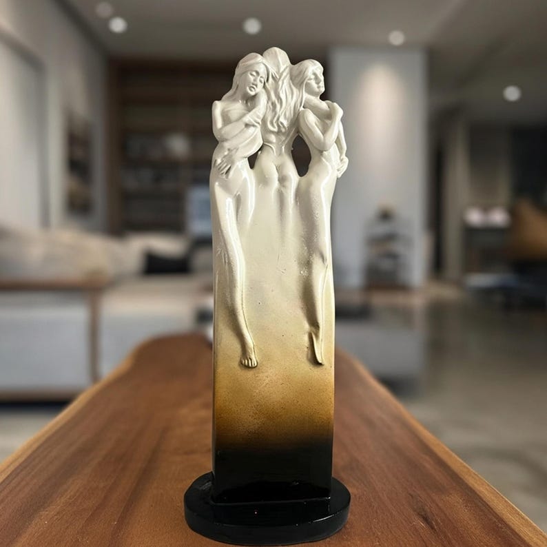 Abstract Three Goddesses Resin Sculpture, Modern Art Figurine - Etsy