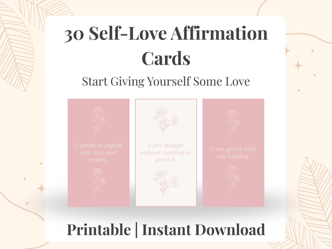 Self-love Affirmation Cards Printable · Self Worth Cards · Confidence ...