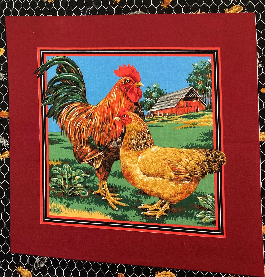 Collectible Fabric ROOSTER Panel, Country Theme by Cranston Print Works ...