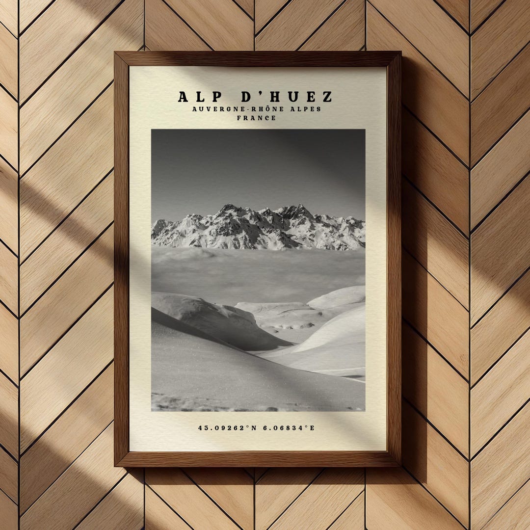 Printable Alp D’huez Poster | Minimalist French Alps Mountains Wall Art ...