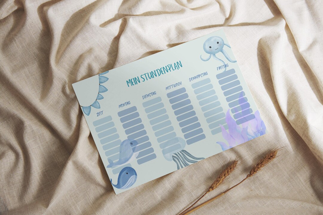 Digital Timetable for Children - Printable Underwater Design | Primary ...