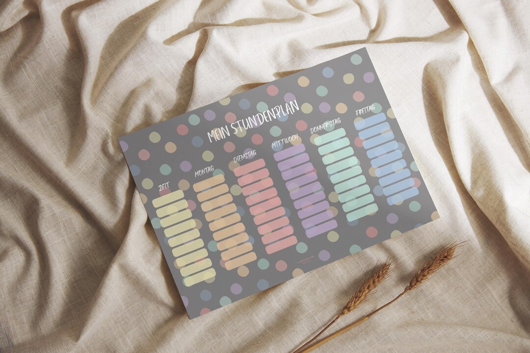 Digital Timetable for Children to Print - Dots Design | Primary School ...