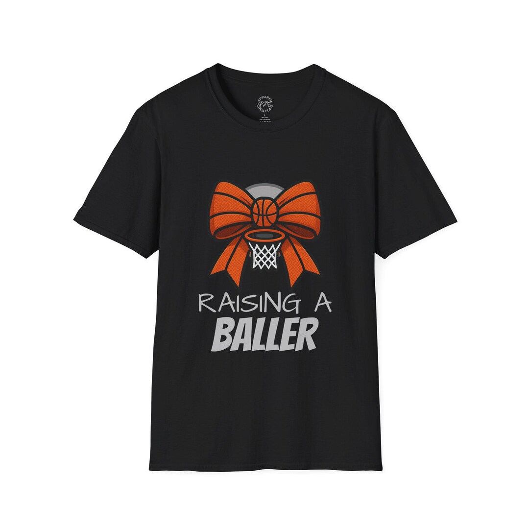 Raising a Baller Basketball Bow T-shirt | Kids Mom Dad Sports Tee - Etsy