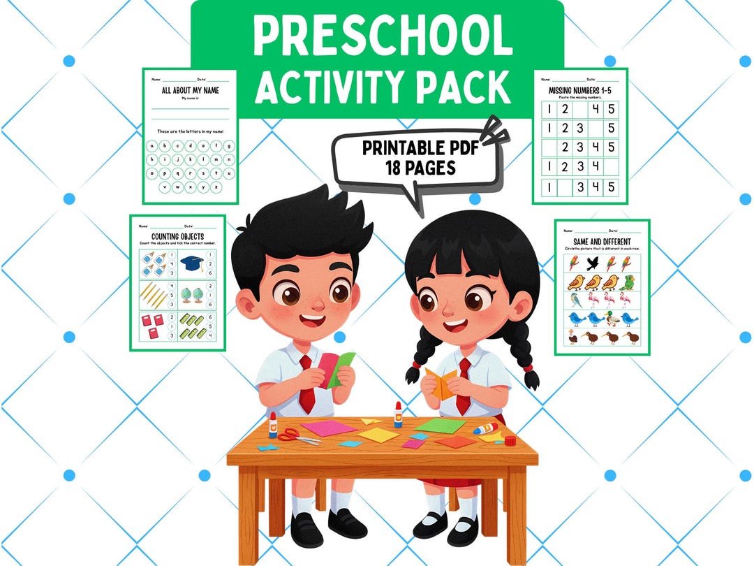 Preschool Printable Activity Pack | Fun Learning Worksheets | 18 Pages ...