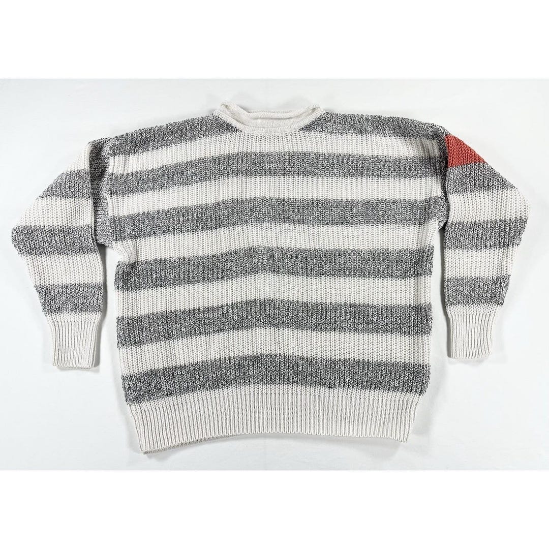 Vintage 80s Forenza Shaker Knit Sweater Women's S Oversized Striped ...