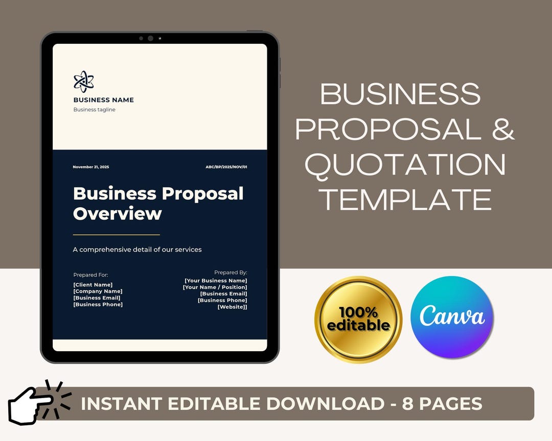 Business Proposal Quotation Pages Template | Canva Editable | Corporate ...
