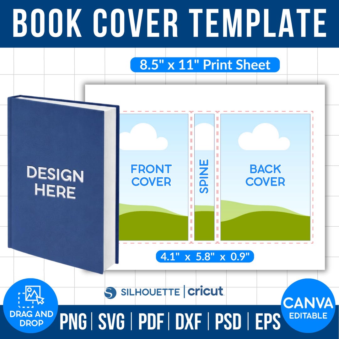 Book Cover Canva Template, Custom Paperback Book Cover Template ...