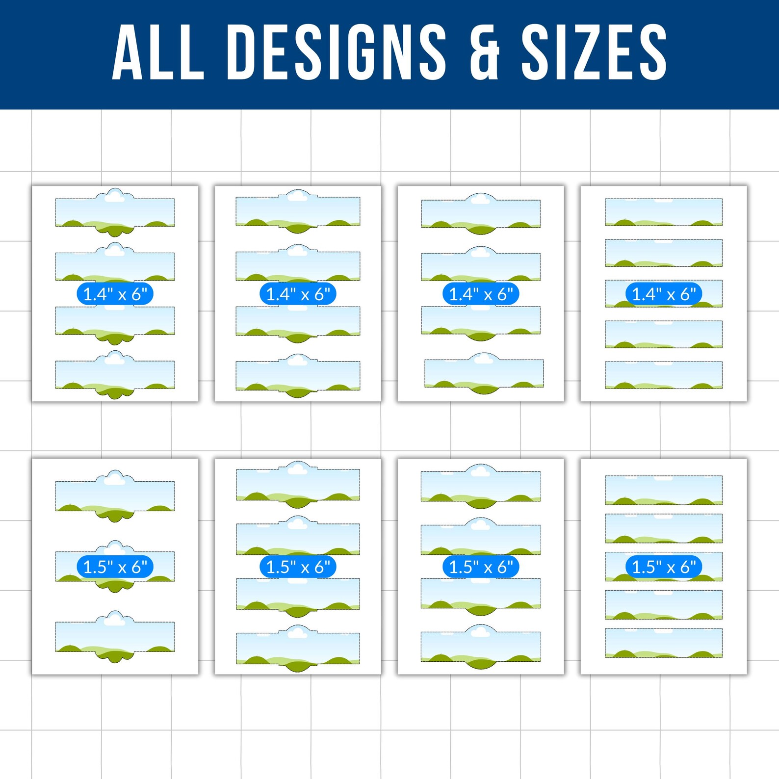 Napkin Ring Templates, Canva Frame Napkin Wraps, Scalloped Napkin Ring ...