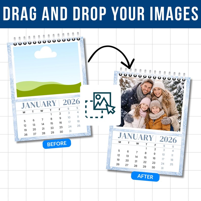 2026 Photo Calendar Template, DIY Family Gift (A4/US Letter) (digital ...