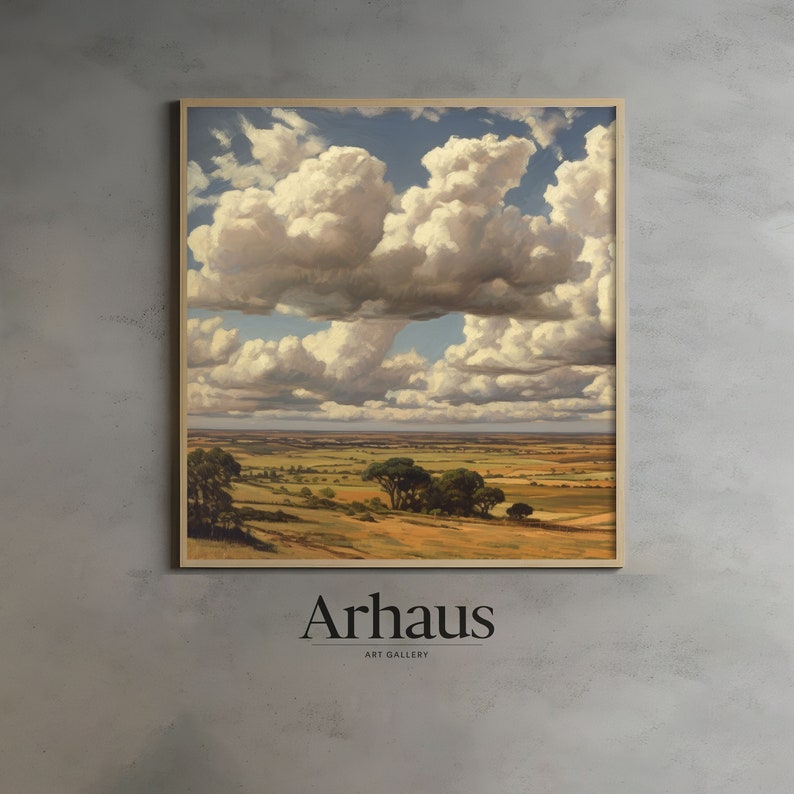 Western Texas Ranch Vintage Canvas Oil Painting Art | Home Decor Wall ...