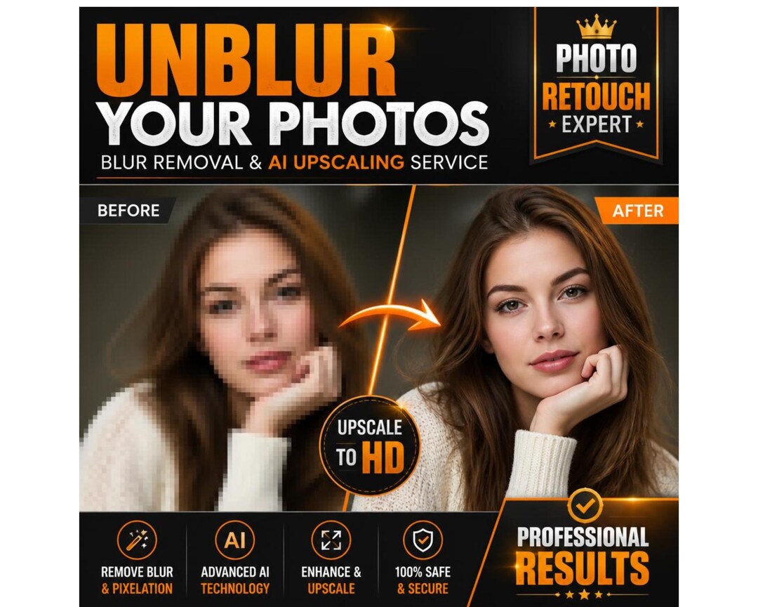 Unblur Photo Service, Sharpen & Fix Blurry Image, Upscale Resolution ...