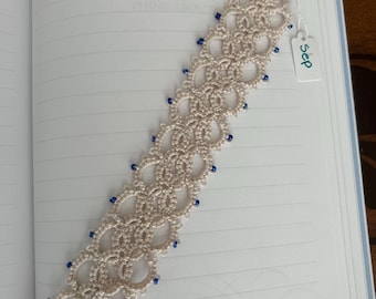 Lacy Cross Tatted Bookmark (gray) - Etsy
