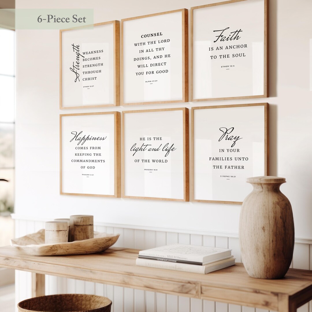 LDS Wall Art Set of 6 — Strength & Light Collection — Book of Mormon ...
