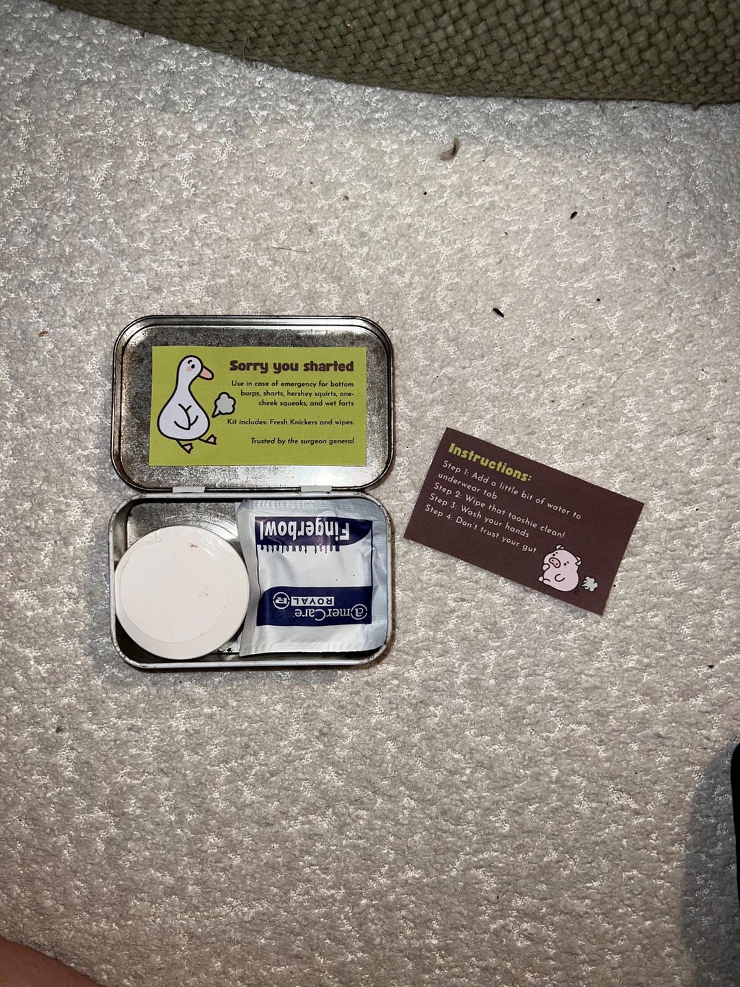 Discreet Shart Kit | Emergency Fart Kit | Wet Fart Box, Gag Gift, Prank ...