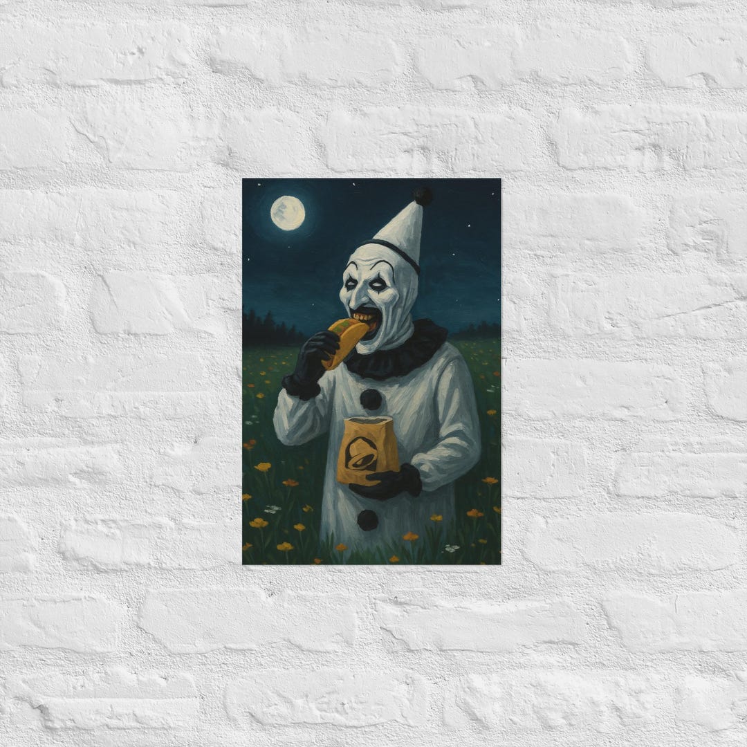 Funny Terrifier Art Poster Taco Terrifier Horror Clown Funny Art ...