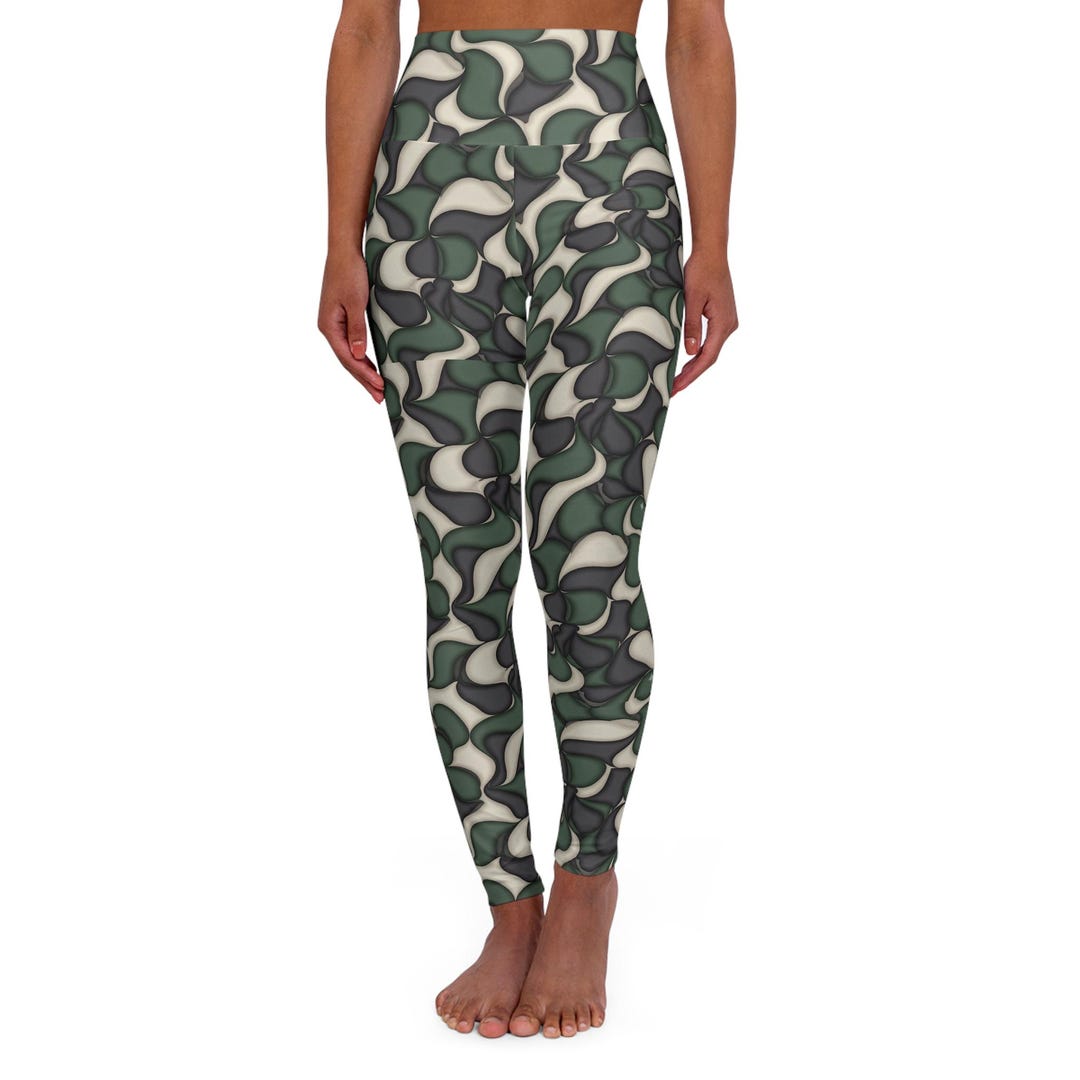 Abstract Green Camouflage Swirl Leggings - Etsy