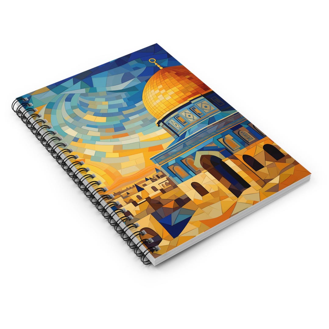 Cubism Style Al Aqsa Dome of the Rock Spiral Notebook | Ruled Journal ...