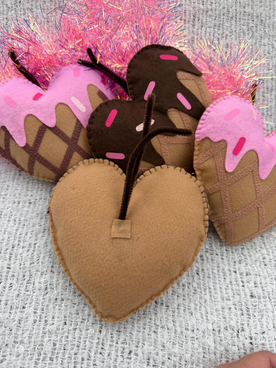 Waffle Felt Heart Wreath Attachment/ Valentine Decor/ Home Decor - Etsy