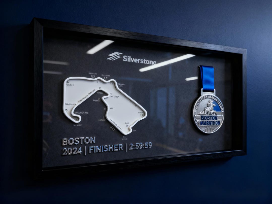 New 3D Marathon Route Map & Medal Display Frame | Personalized Runner ...