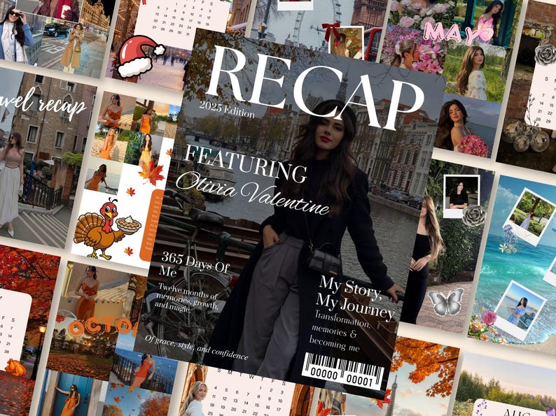 Yearly Recap Magazine Template - Photo Collage - Memory Book 2025 ...