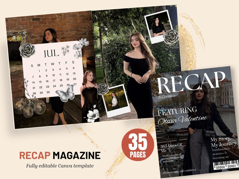 Yearly Recap Magazine Template - Photo Collage - Memory Book 2025 ...
