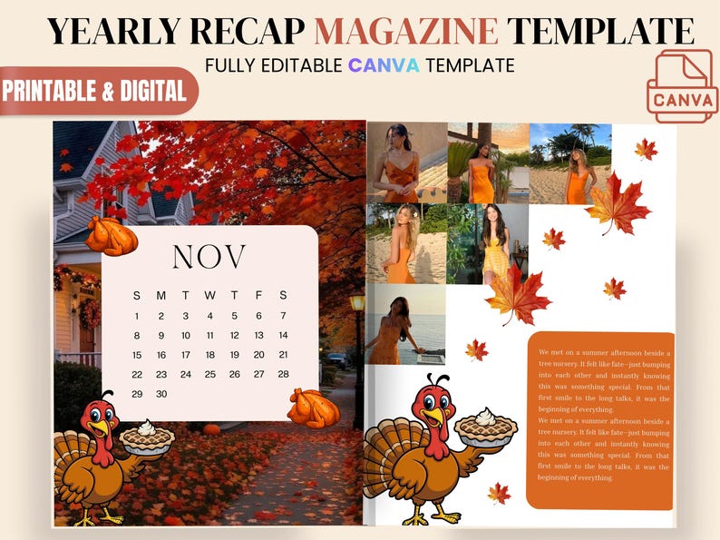 Yearly Recap Magazine Template - Photo Collage - Memory Book 2025 ...