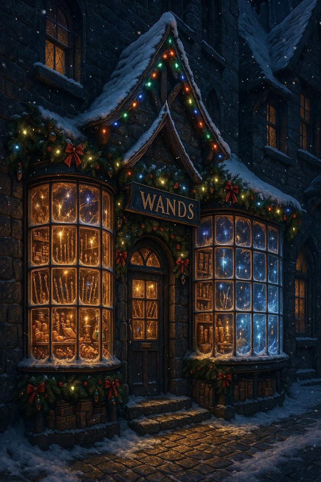 0084P - Snowy Enchanted Wandsmith Puzzle | Magical Winter Shopfront ...