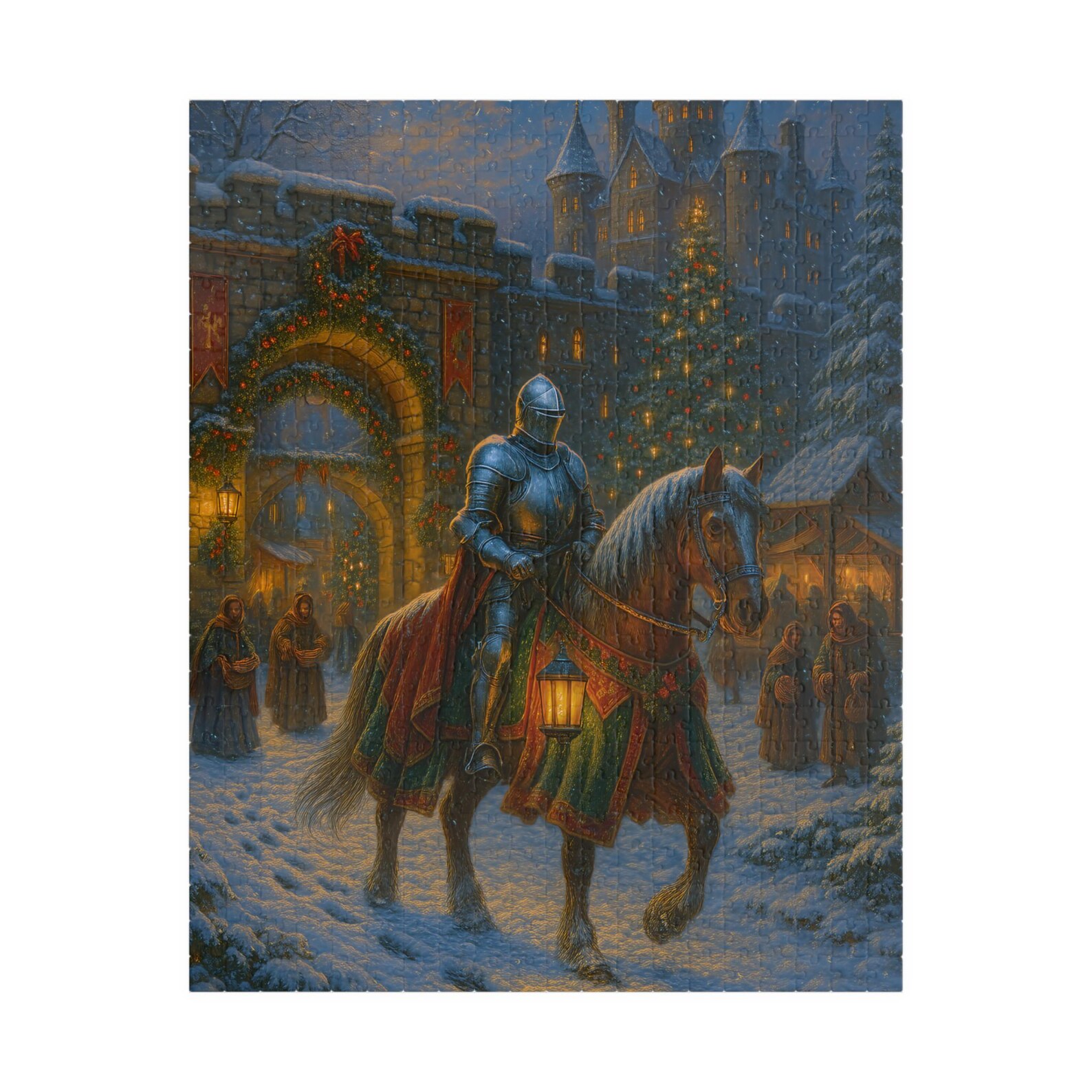 0007P - Christmas Knights Arrival Puzzle | Medieval Castle Gate With ...